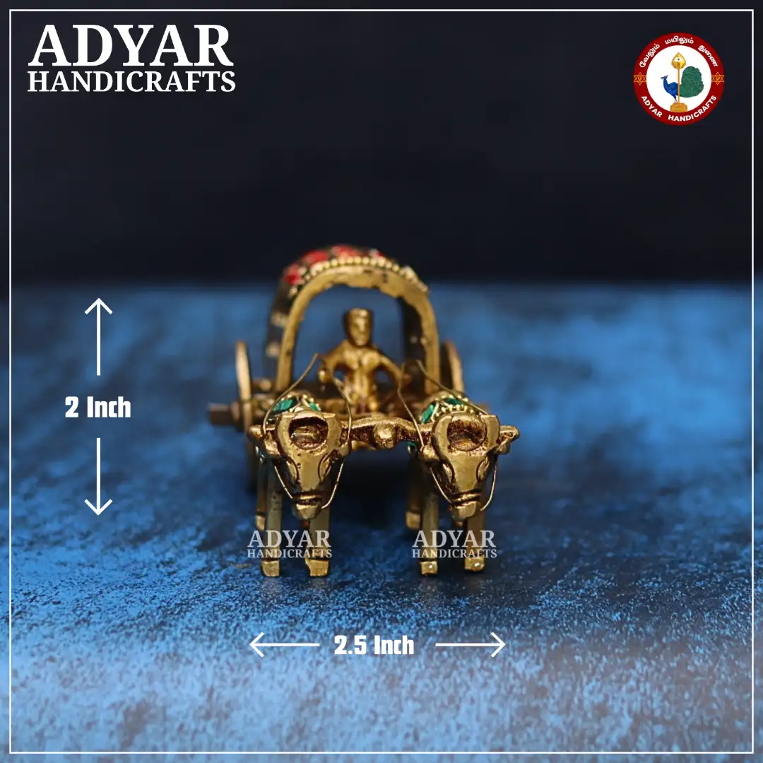 Brass Mattu Vandi Lite Weight | Traditional Bullock Cart Pooja Decor